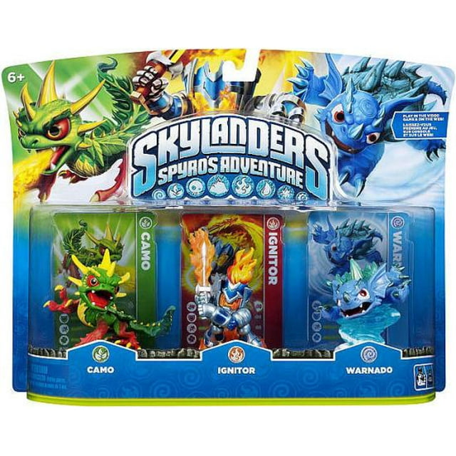 Skylanders Spyro's Adventure Camo, Ignitor & Warnado Figure 3-Pack ...