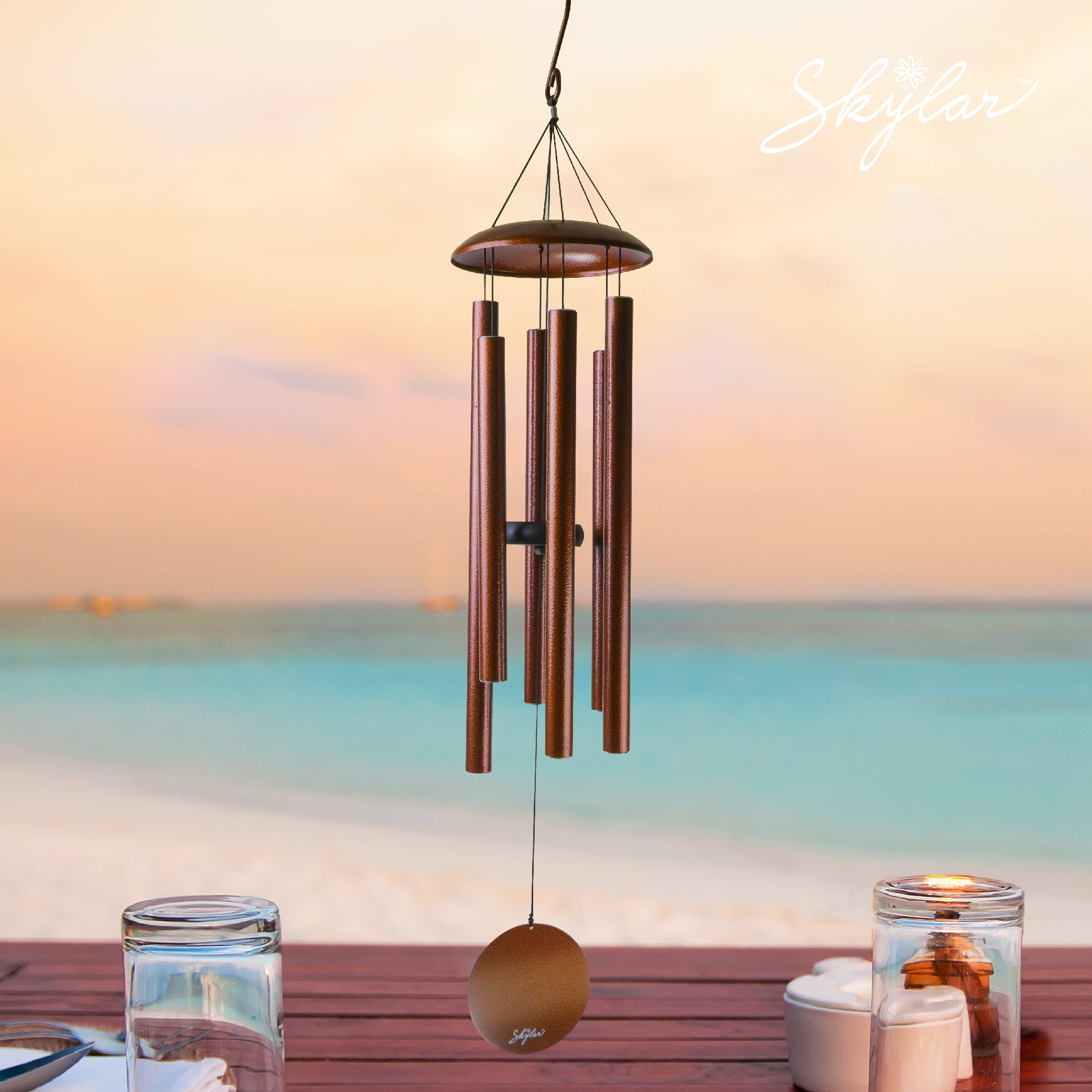 Skylar Aluminum Wind Chimes 38'' WindChimes for Outdoors, Brushed ...