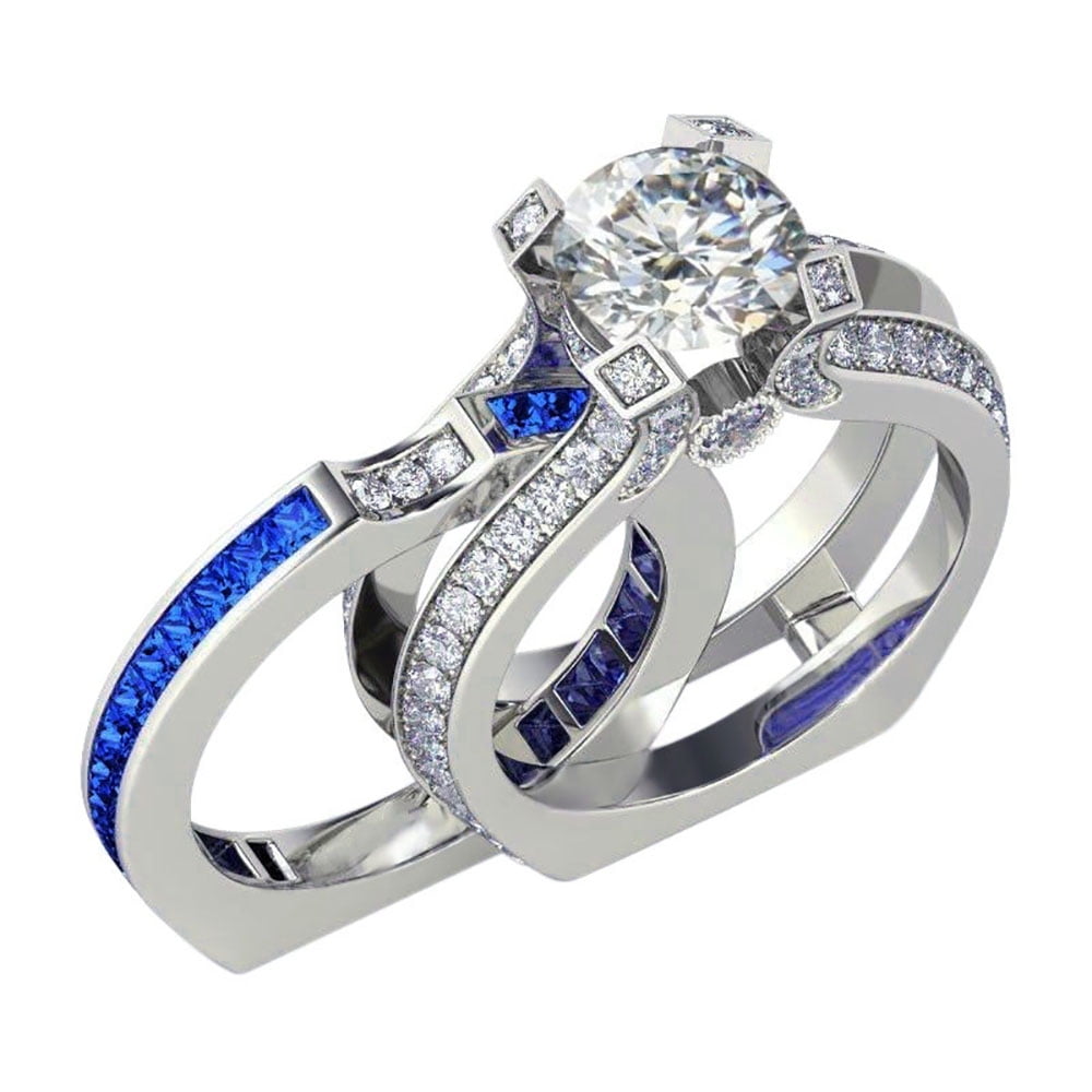 Skylar Wedding Ring Set for Women Engagement Ring Wedding Band Cz ...