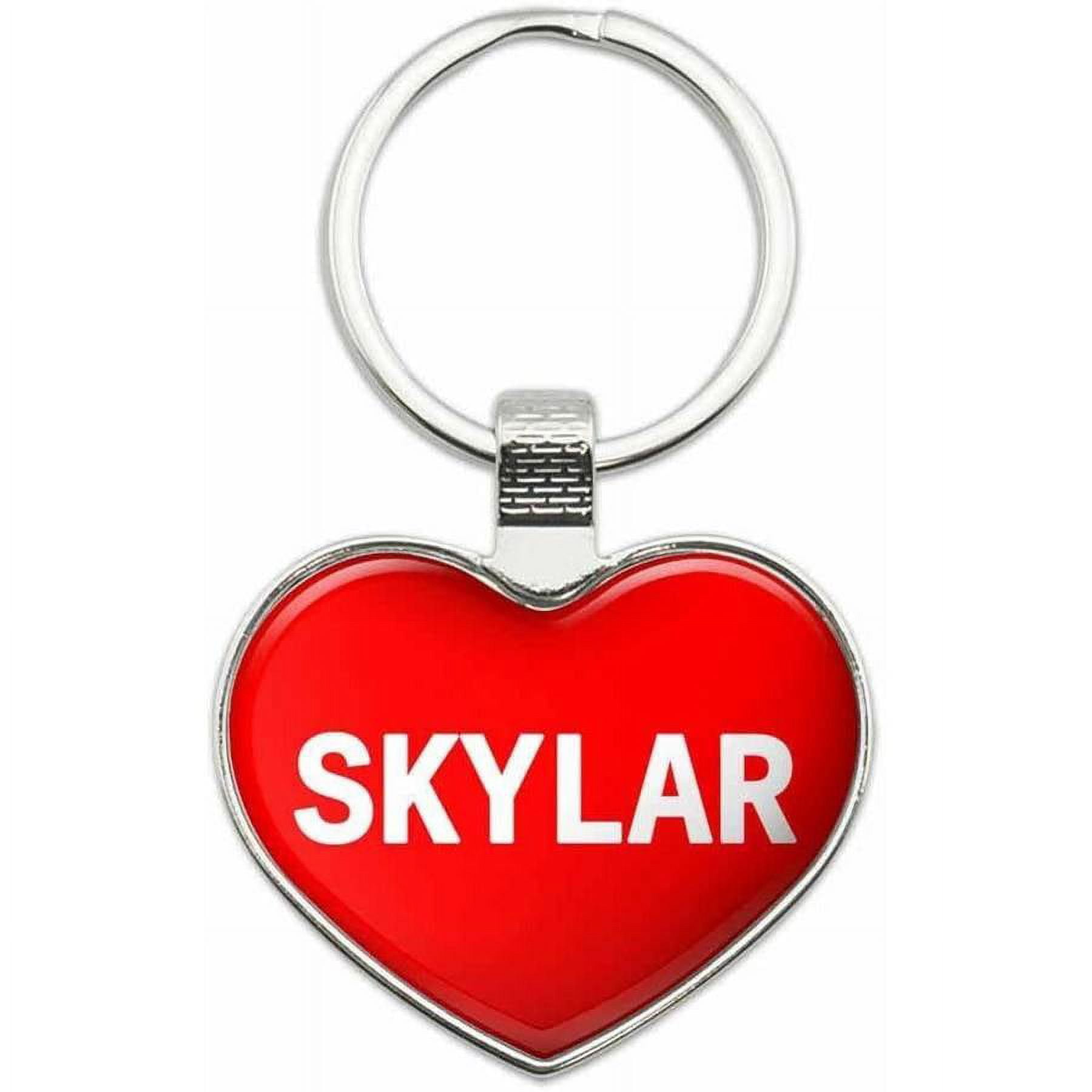 Skylar - Names Male Metal Heart Keychain Key Chain Ring, Multiple ...
