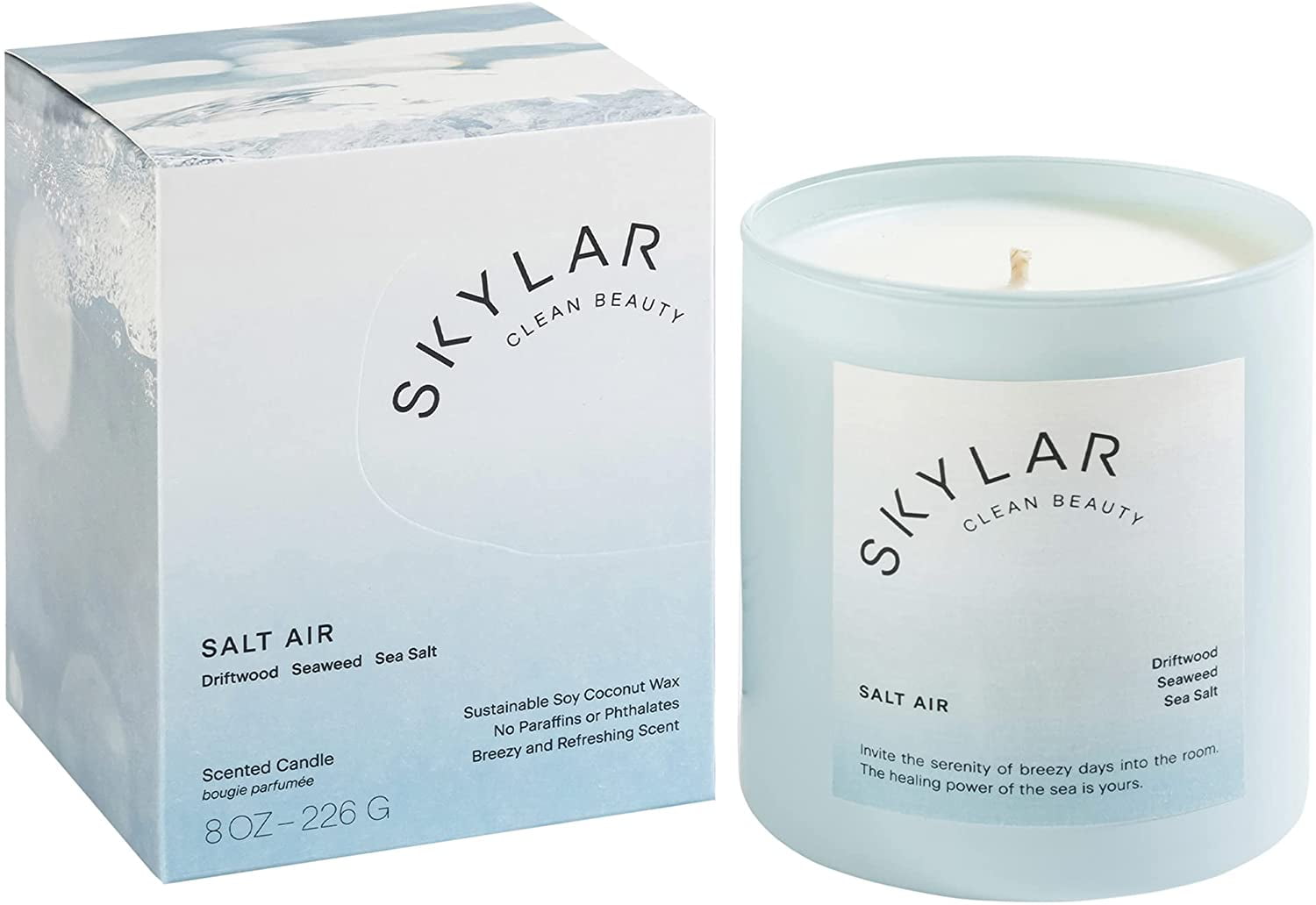 Skylar Salt Air Candle - Non-Toxic Clean-Burning Candles Made w/Soy ...