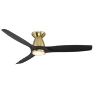 Curtiss Satin Brass Mid-Century Modern MCM Wood Propeller Ceiling Fan ...