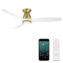 Vox 26" Matte White Dimmable LED Smart Flush Mount Ceiling Fan with ...