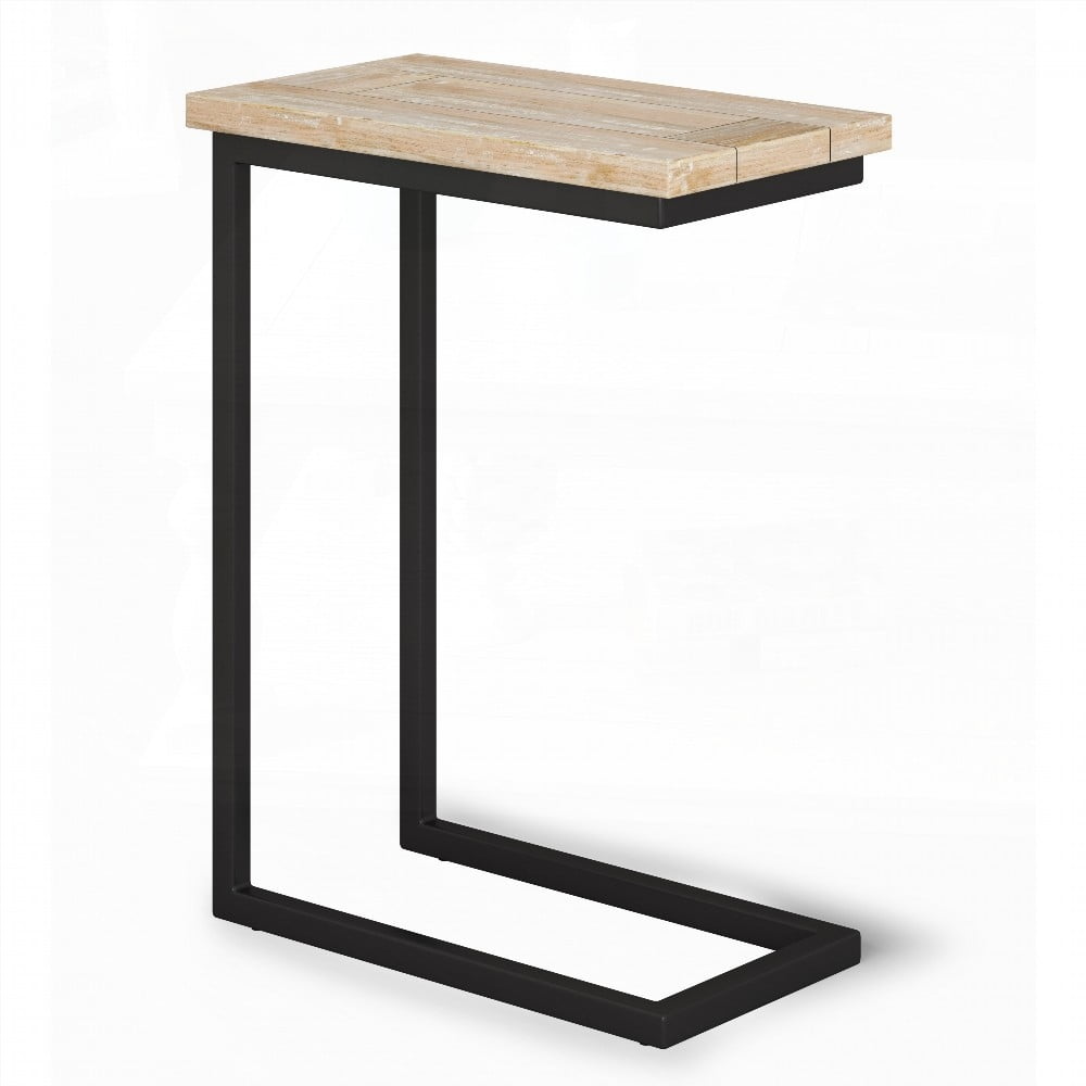 Skyler - C Side Table with Rich Mango Hardwood & Metal Base - 10" D x ...