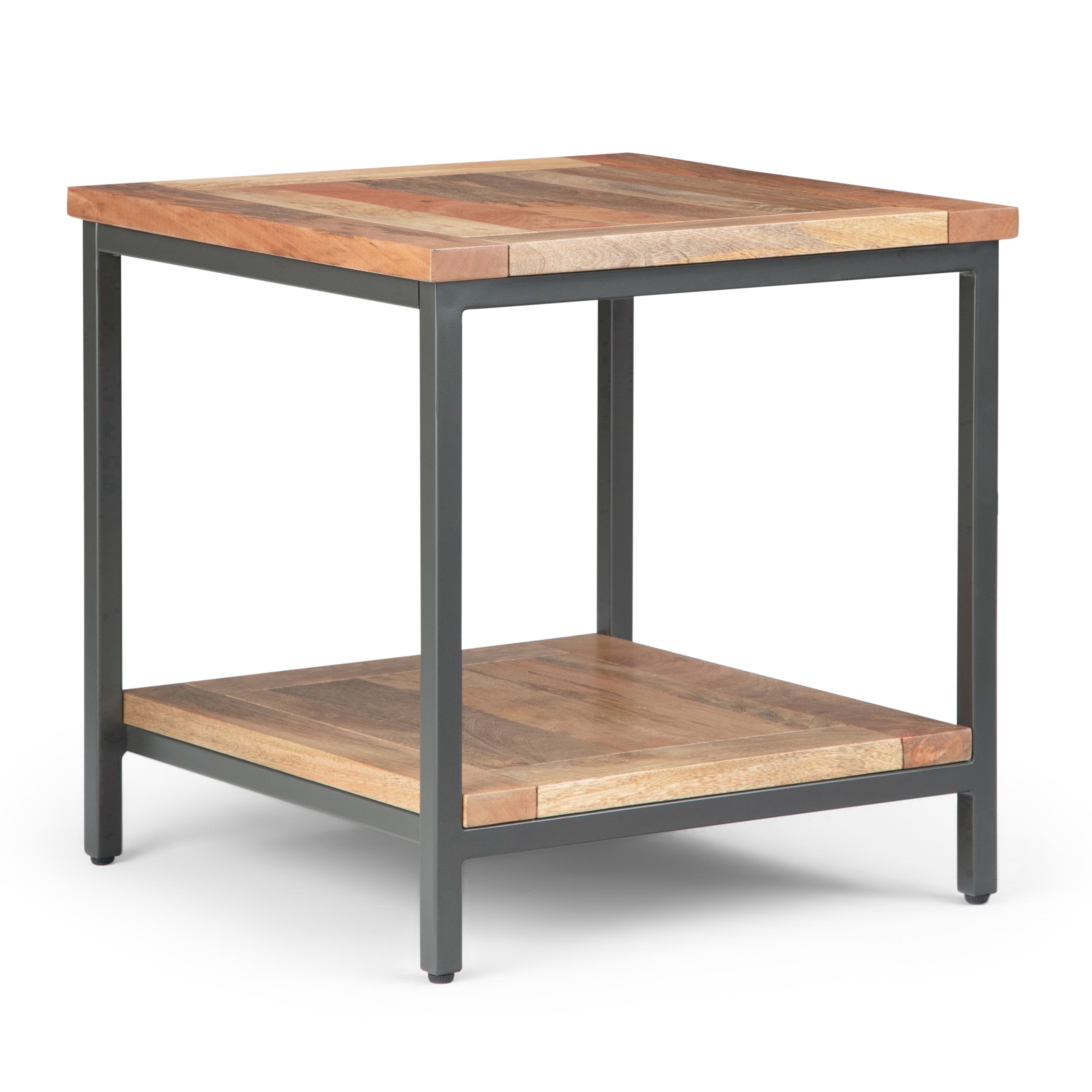 Simpli Home Skyler 22 inch Wide Solid Mango Wood Industrial End Table ...