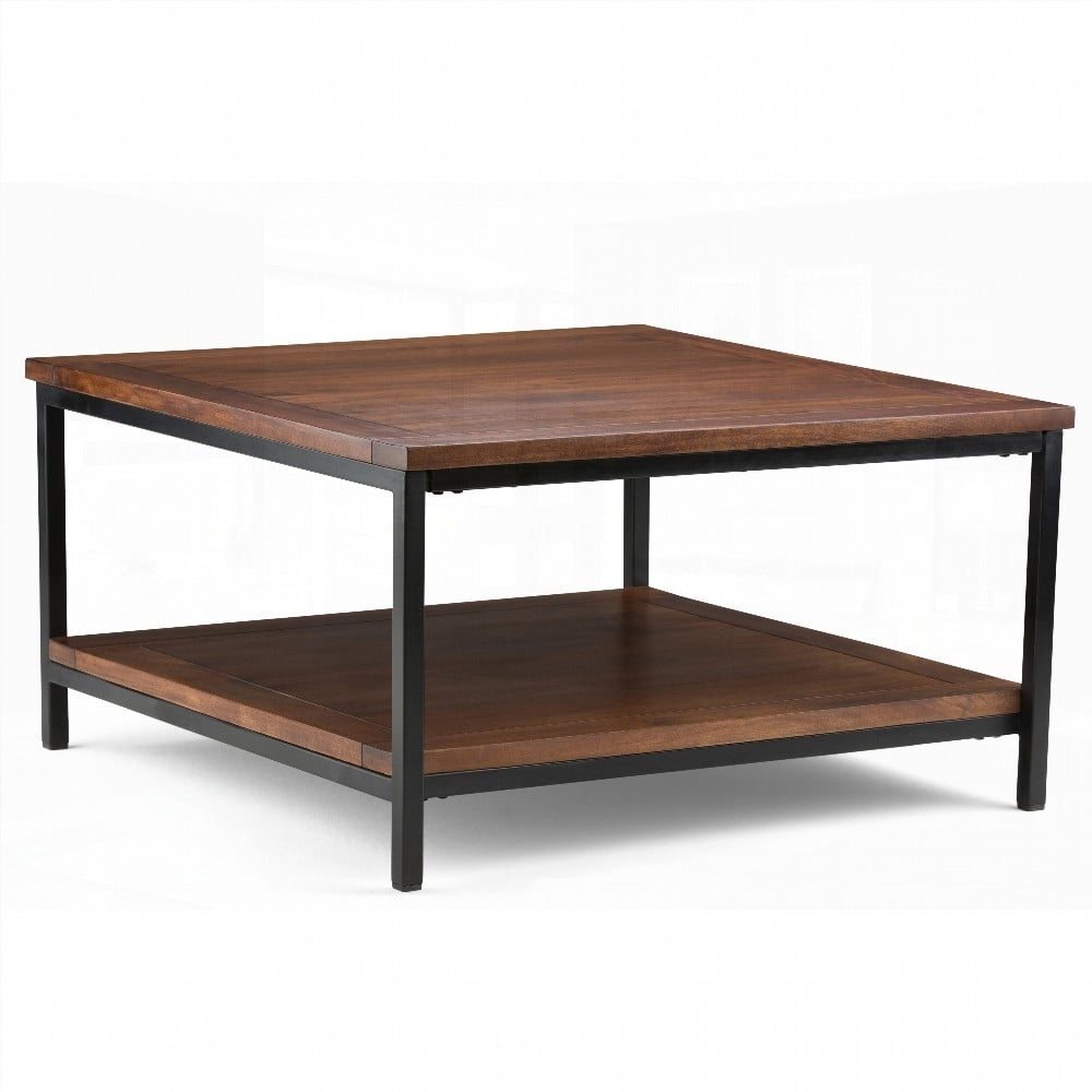 Skyler's Square Coffee Table - Dark Cognac Brown with Storage - Walmart.com