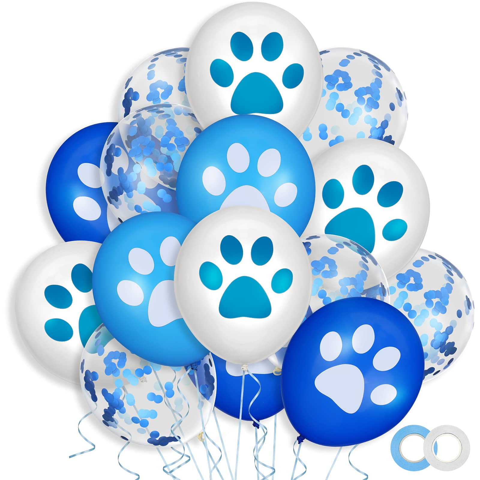 Skylety 36 Pcs FEV6 Paw Print Balloons 12 Inch and White Balloons Dog ...