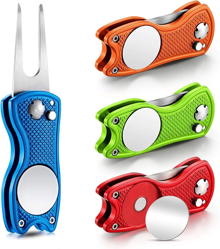 Skylety 4 Pcs Golf Divot Repair Tool Metal Foldable Golf Divot Tool ...