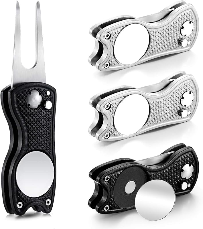 Skylety 4 Pcs Golf Divot Repair Tool Metal Foldable Golf Divot Tool ...