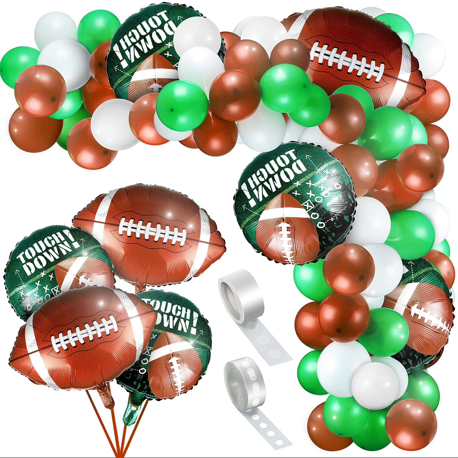Skylety 97 Pcs Football Balloons Arch Set H2FSD6 Football Field Foil ...