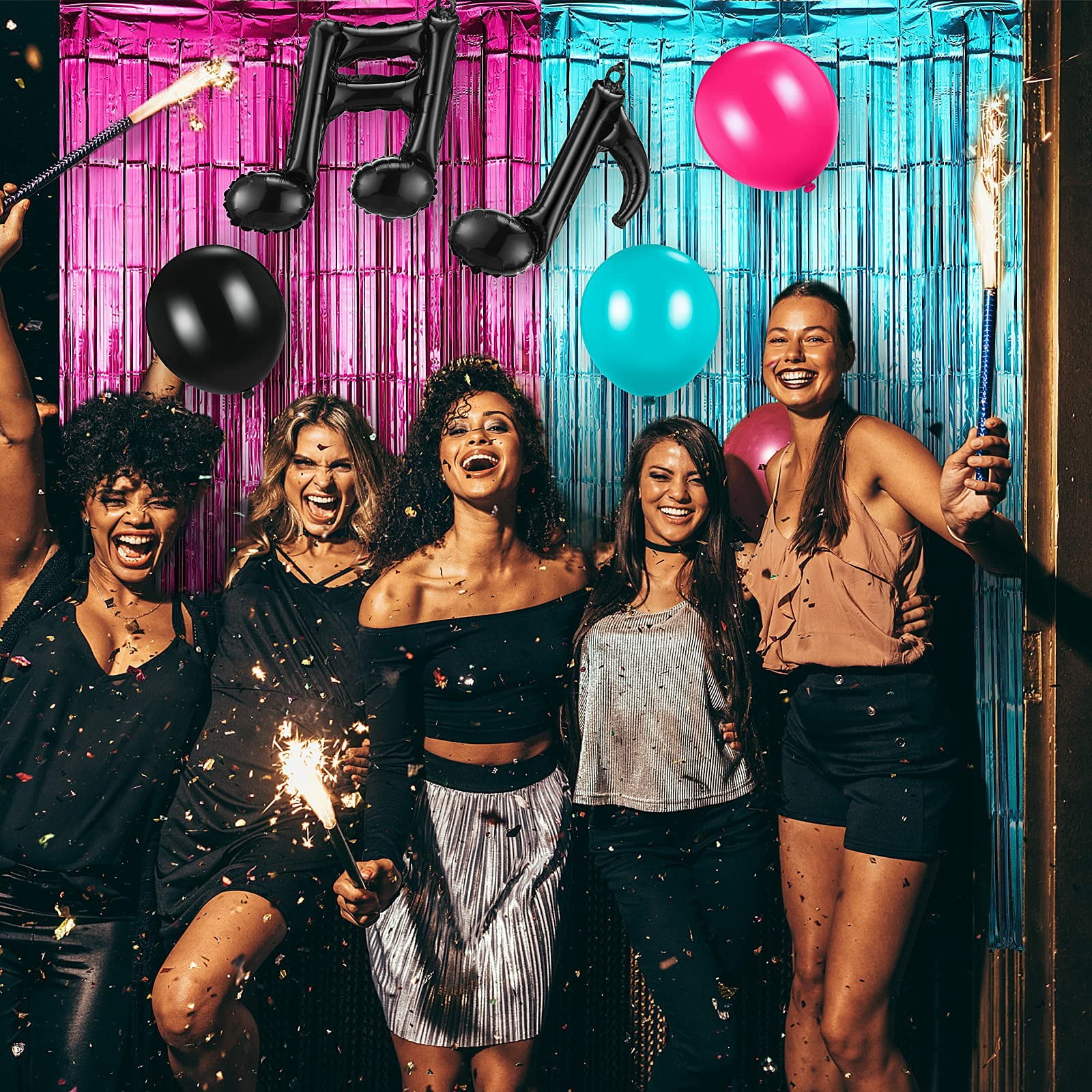 Skylety Music Birthday AJH3 Party Decorations Includes Karaoke Rose Red ...