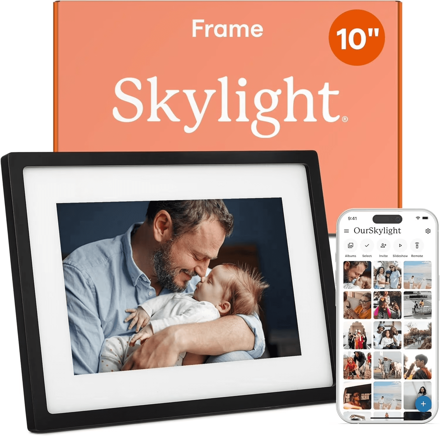 Skylight 10" Digital Picture Frame, 8GB WiFi Touchscreen Photo Frame ...