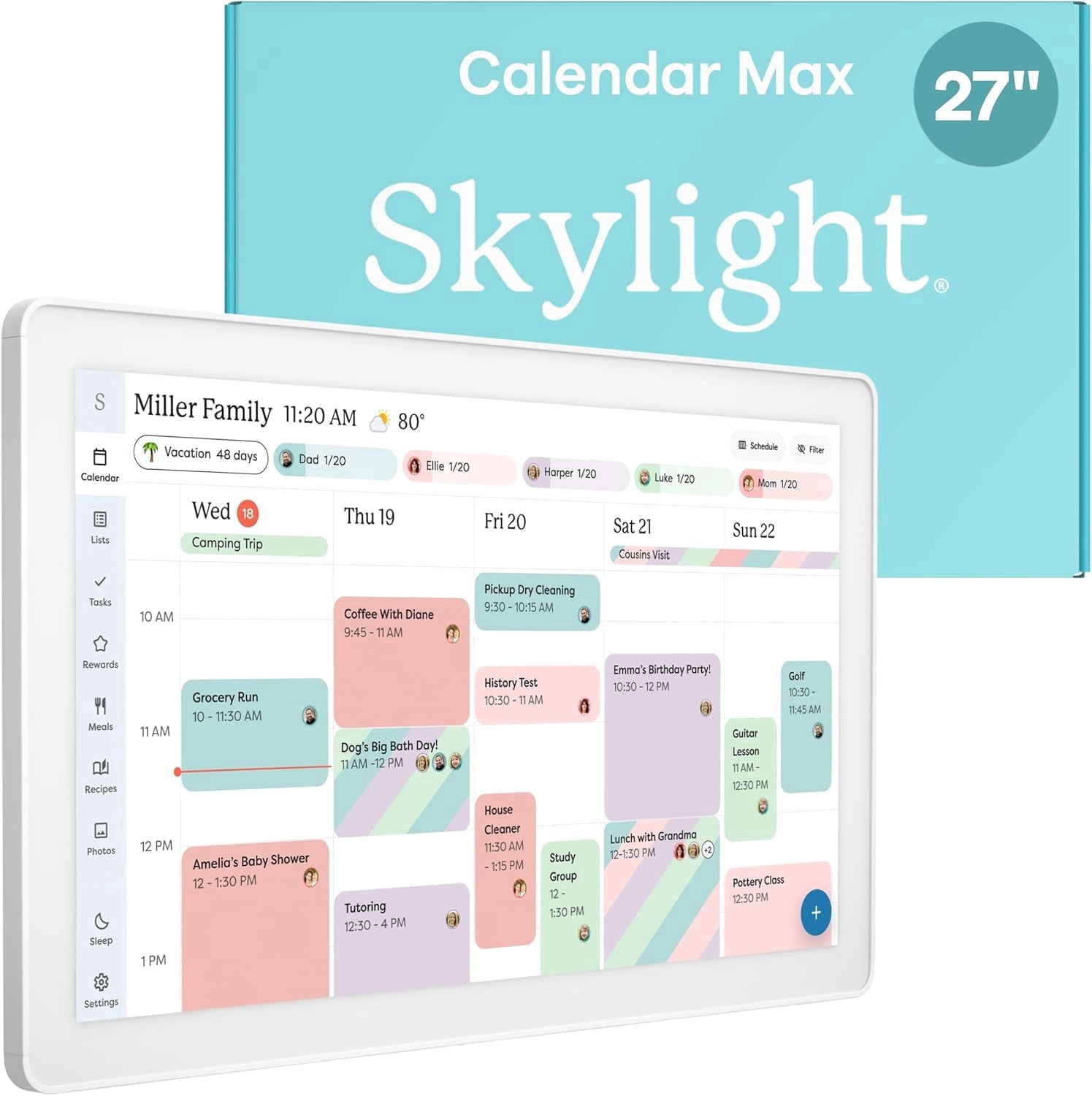 Skylight Calendar Max 27-inch Touchscreen Digital Calendar, All-in-One ...