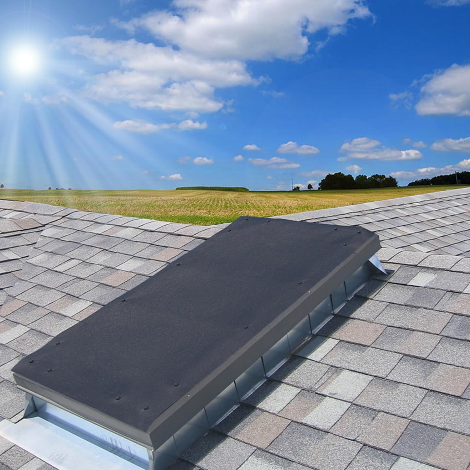 Skylight Sun Shades for Windows - 3' x 6' Black Mesh Sun Screen with 30 ...