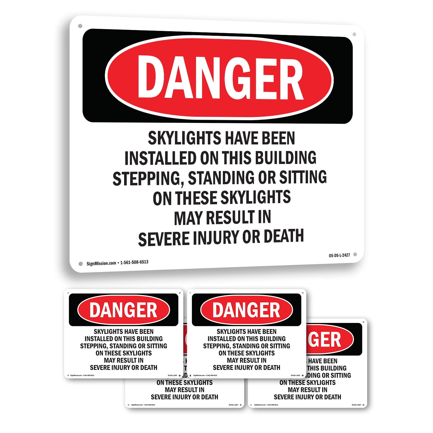 Skylights Have Been Installed On This Building OSHA Danger Rigid ...