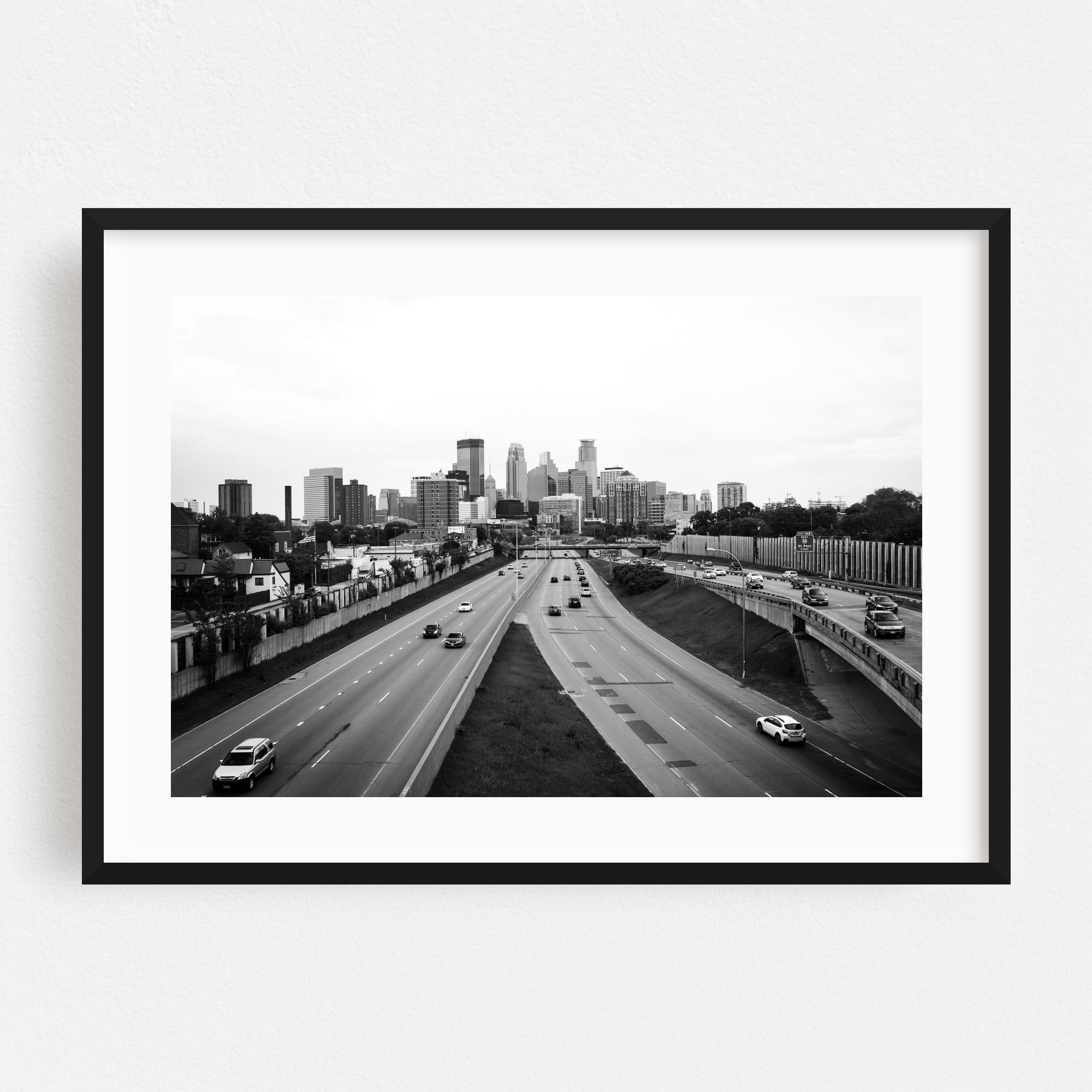 Skyline from 24th Street B&W - Minneapolis Minnesota Photography Black ...