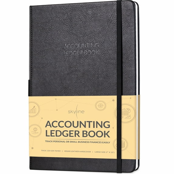 Skyline Accounting Ledger Book, Large 7x10 inches, Columnar Log Journal ...