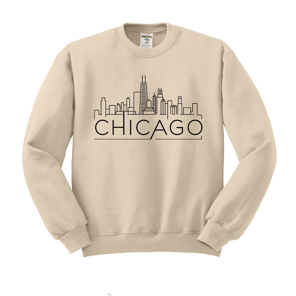 Skyline Chicago Illinois Sweatshirt Unisex Small Sand - Walmart.com