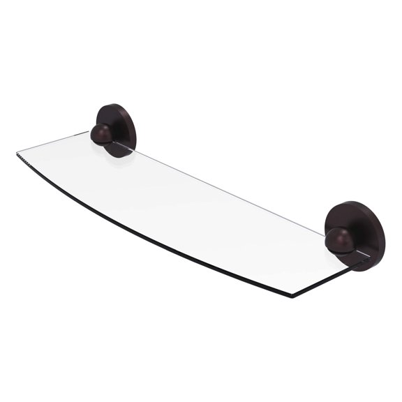 Venus Collection 24 Inch Glass Shelf with Groovy Accents - Walmart.com