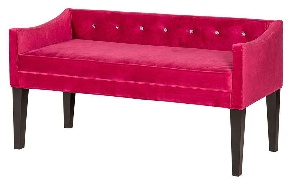 Skyline Decor Juliette Crystal Tufted Upholstered Bench in Chantel ...