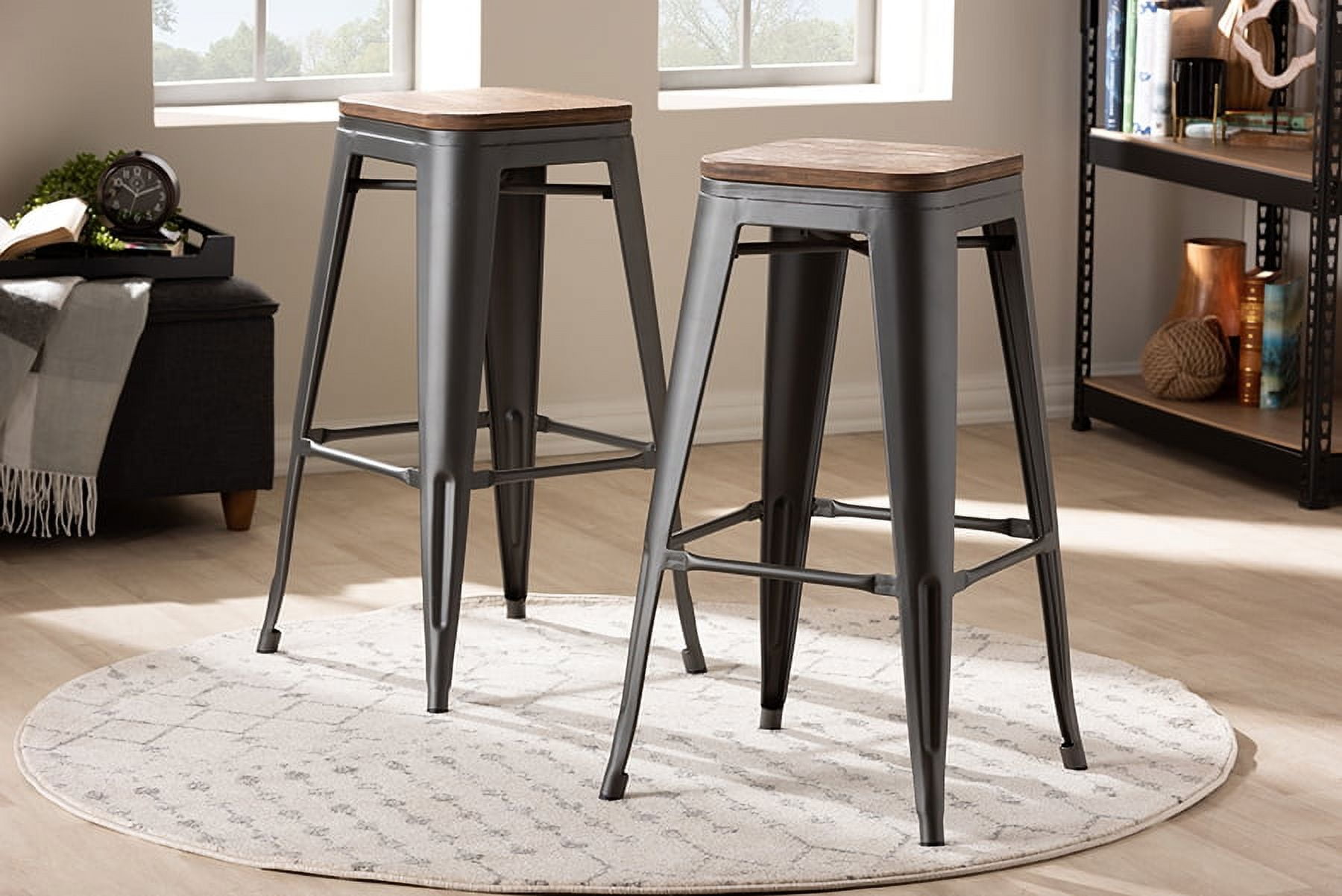 Skyline Decor Vintage Rustic Industrial Style Tolix-Inspired Bamboo and ...