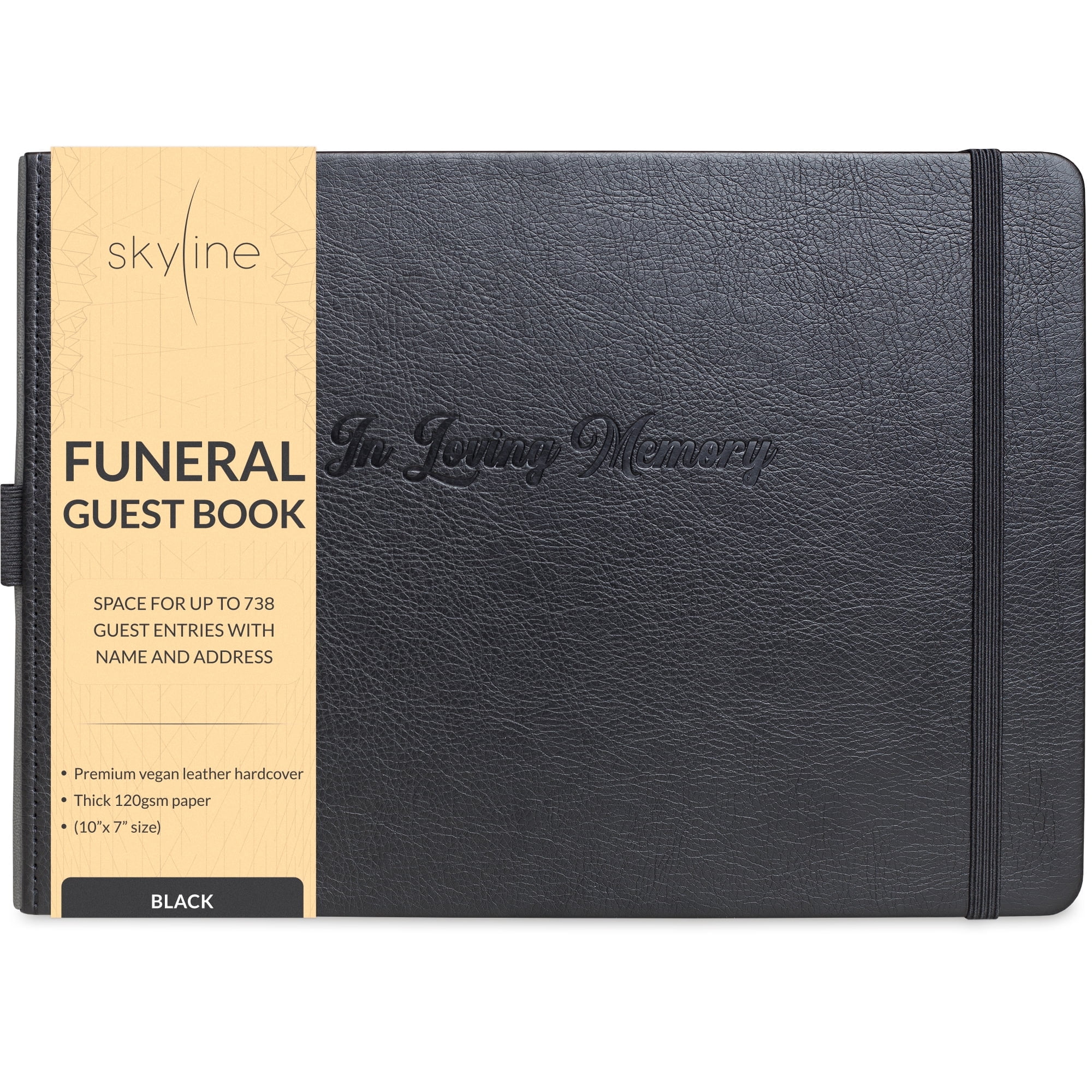 Skyline Funeral Guest Book, Memorial Sign In Book, Hardcover, 10x7 Inch ...