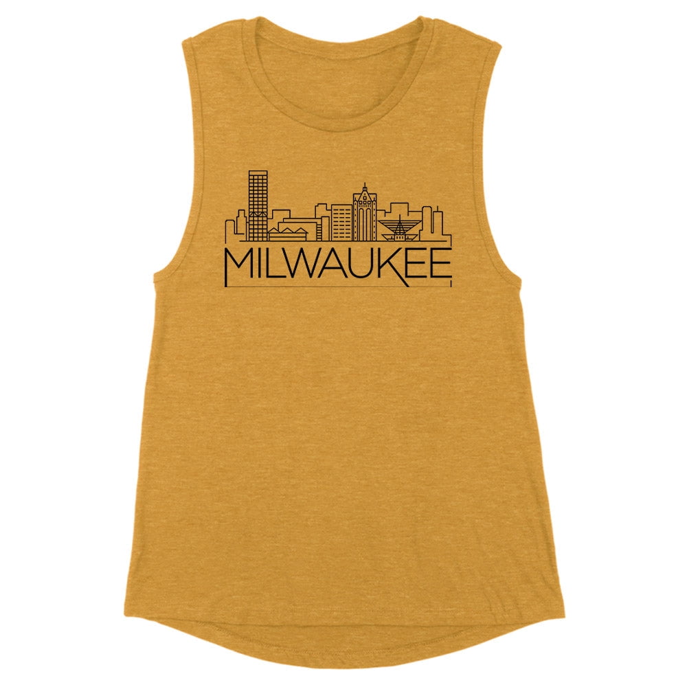 Skyline Milwaukee Wisconsin Women's Muscle Tank X-Large Antique Gold ...