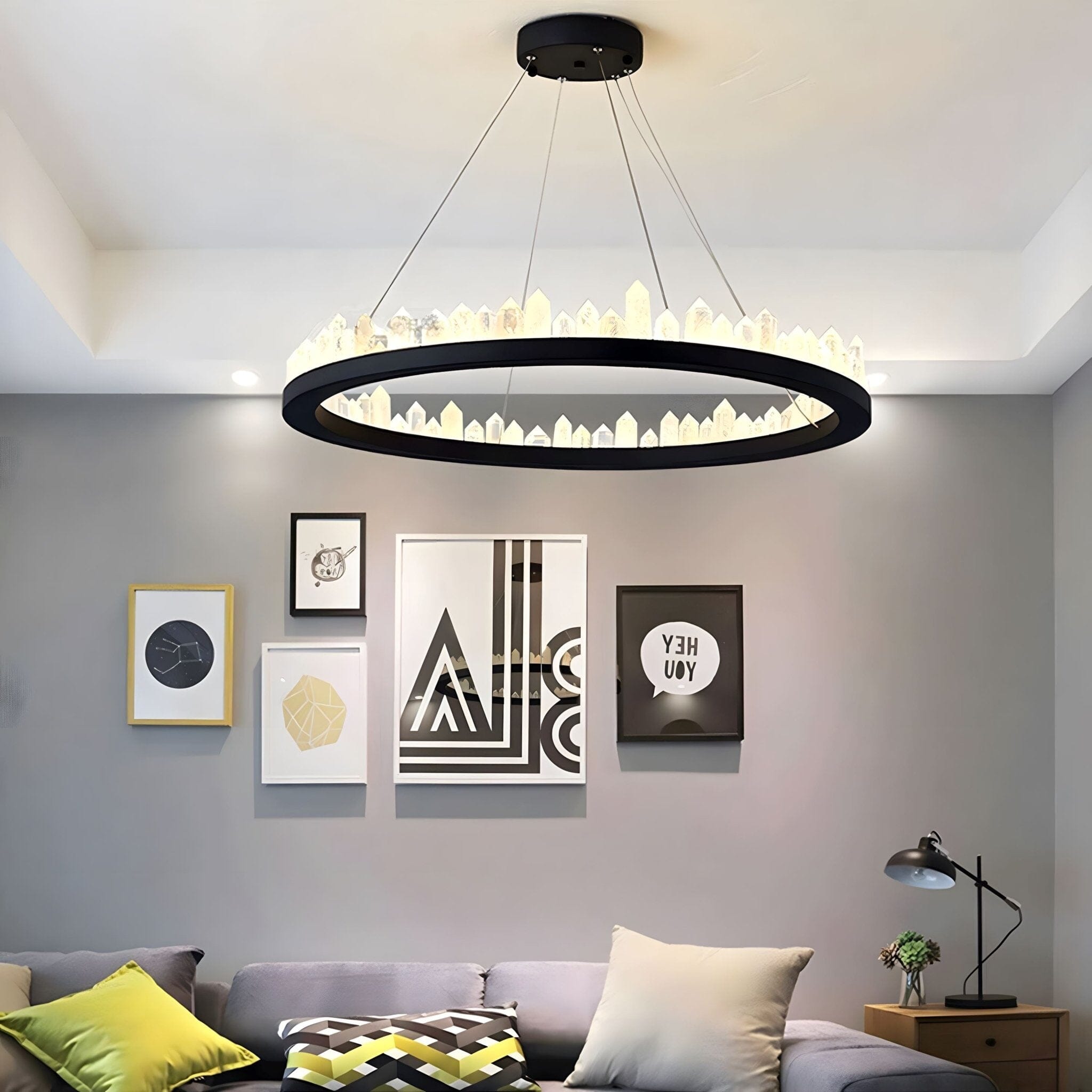 Skyline Modern Crystal LED Pendant Light–Dimmable Chandelier with ...