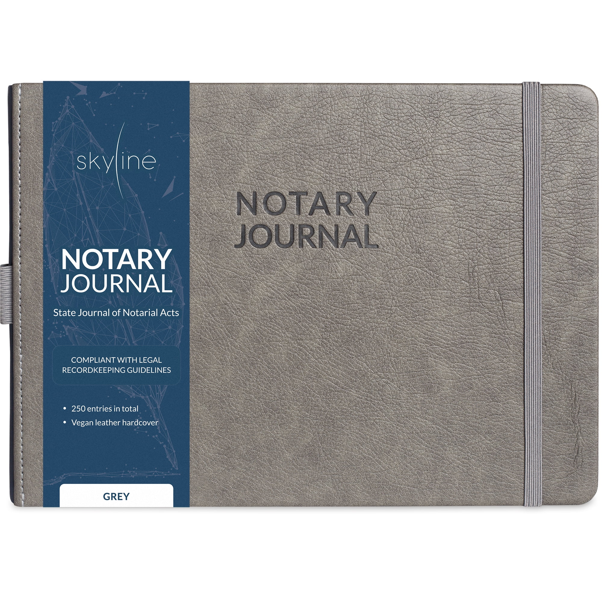 Skyline Notary Journal, Official Record Book, Numbered Pages, Grey, 250 ...