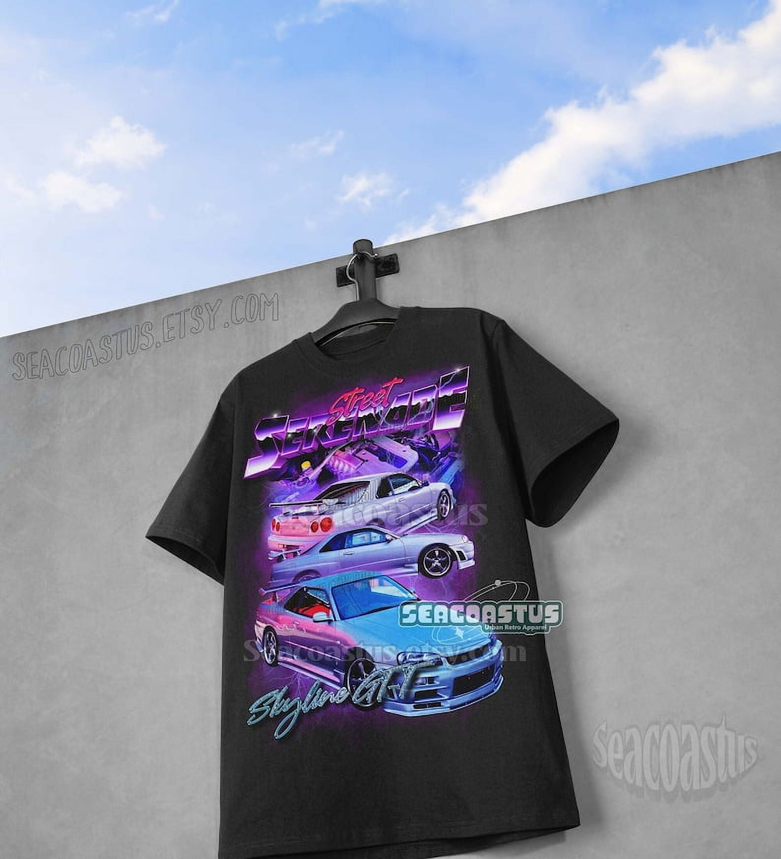 Skyline "Street Serenade" R34 GT-T Vintage T-Shirt, RB26DETT Skyline ...