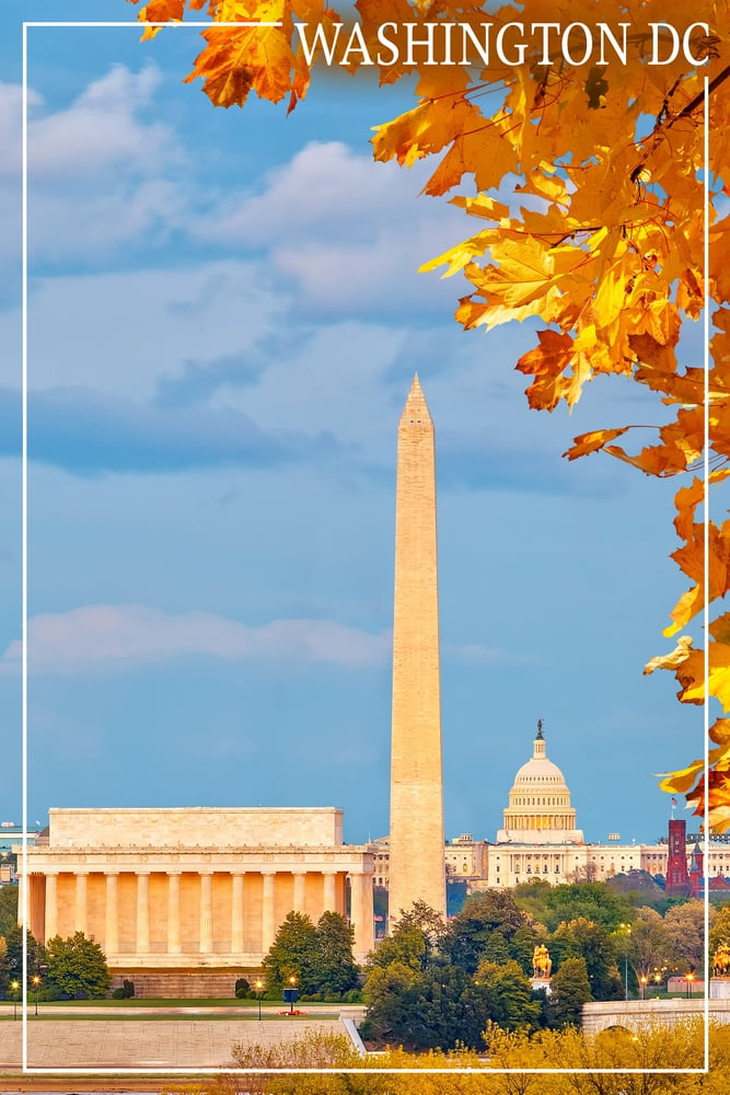 Skyline and Fall Colors, Washington DC (16x24 Giclee Gallery Art Print ...
