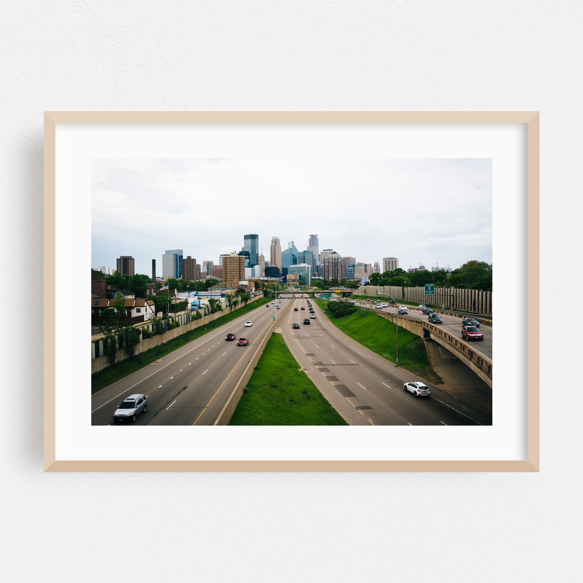 Skyline from 24th Street - Minneapolis Minnesota Photography Oak Framed ...
