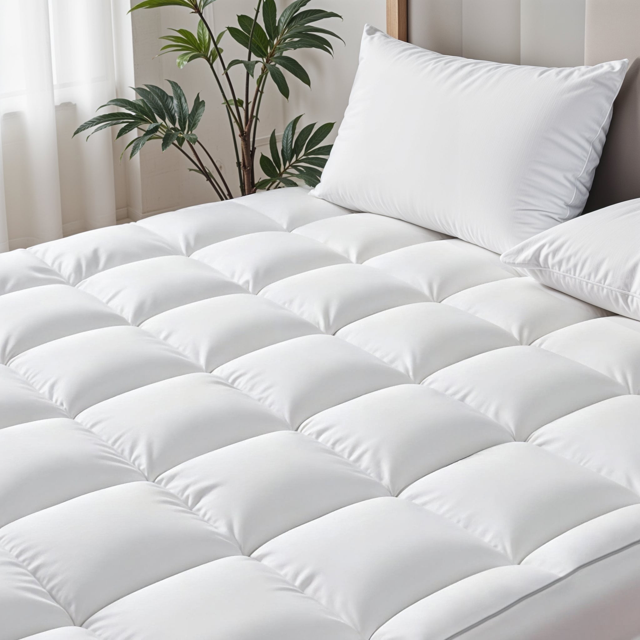Skylinewears Mattress Topper Extra Thick Pad Cover Quilted Plush Pillow ...
