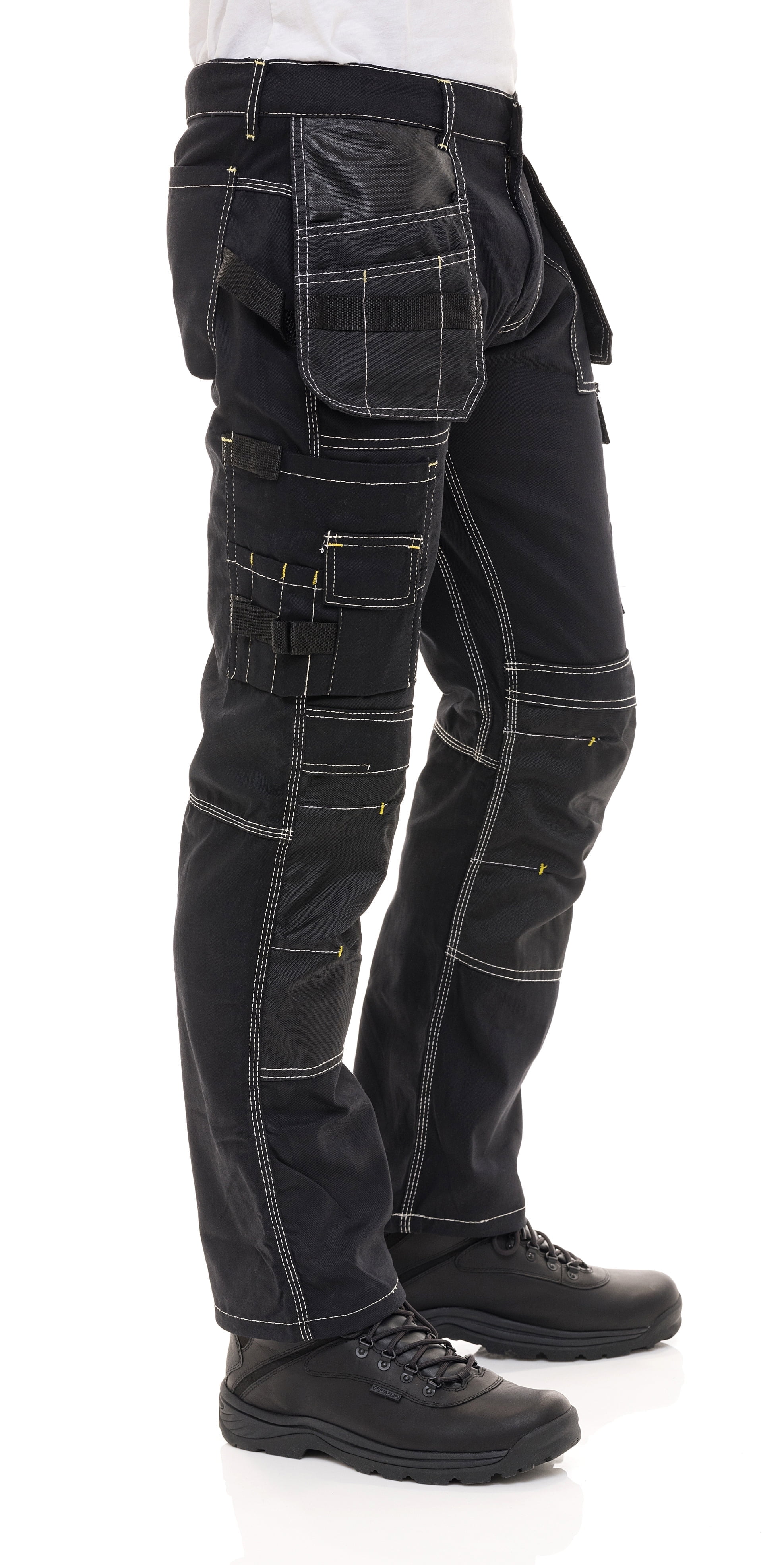 FASHIO FF Heavy Duty Men's Work Utility Pants, Black W32-L32, 100% ...