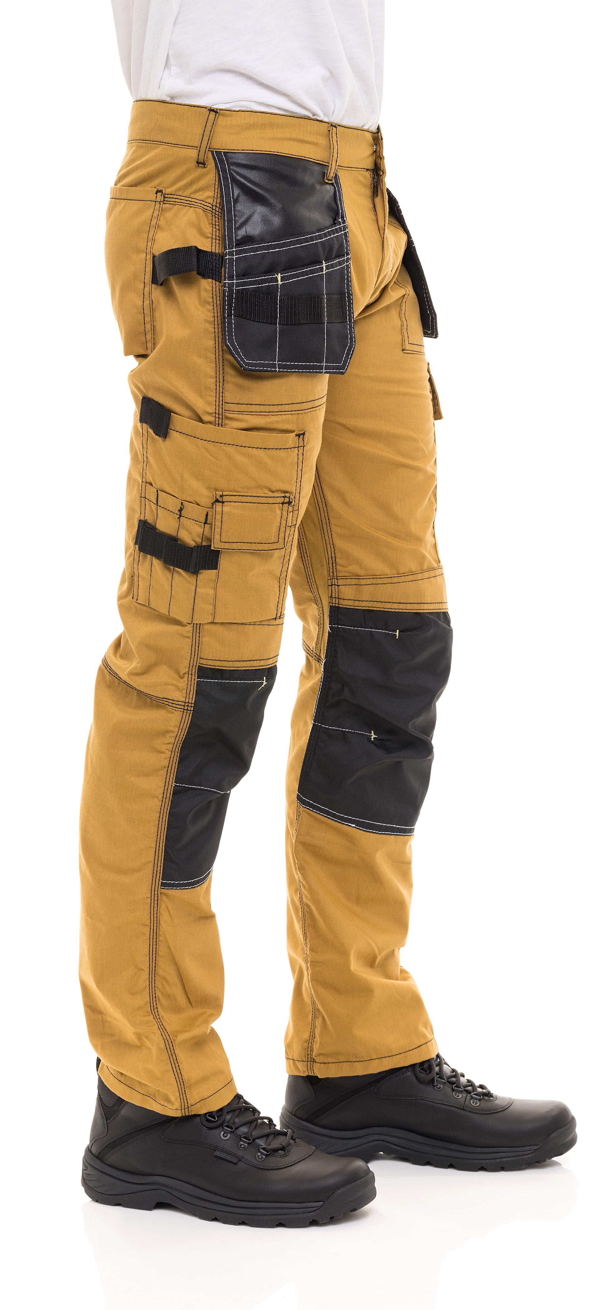 Skylinewears Mens Construction Pants Utility Tool Pockets Carpenter Cordura Knee Reinforced Work ...