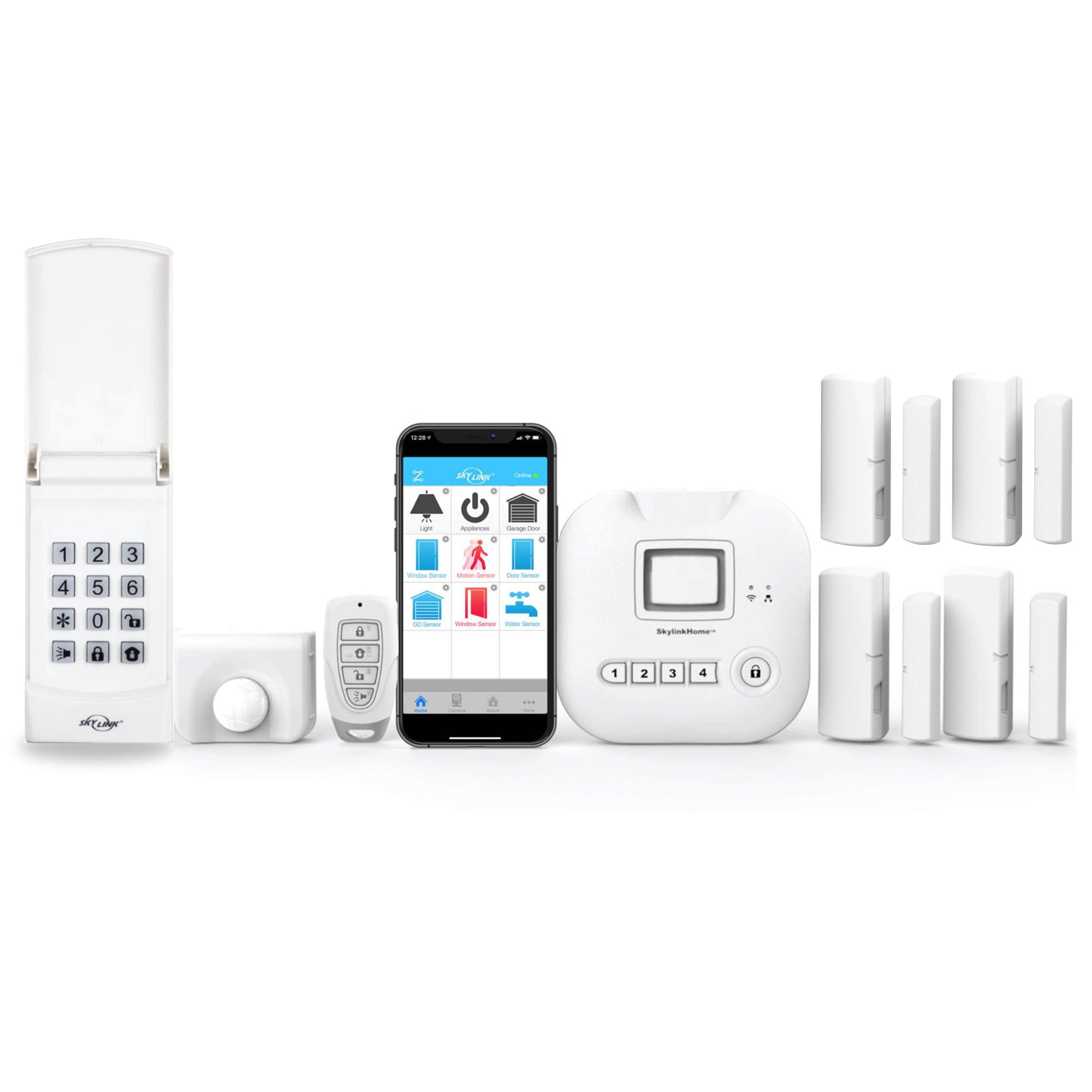 Skylink Wireless Home Alarm Kit (8-Piece) with Hub, Door Window Sensors ...