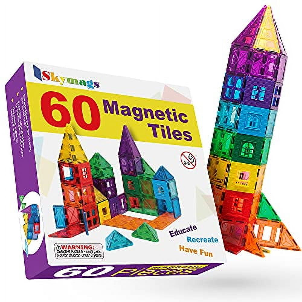 Skymags Magnetic Blocks Magnetic Building Blocks 60 Pcs Set - Walmart.com
