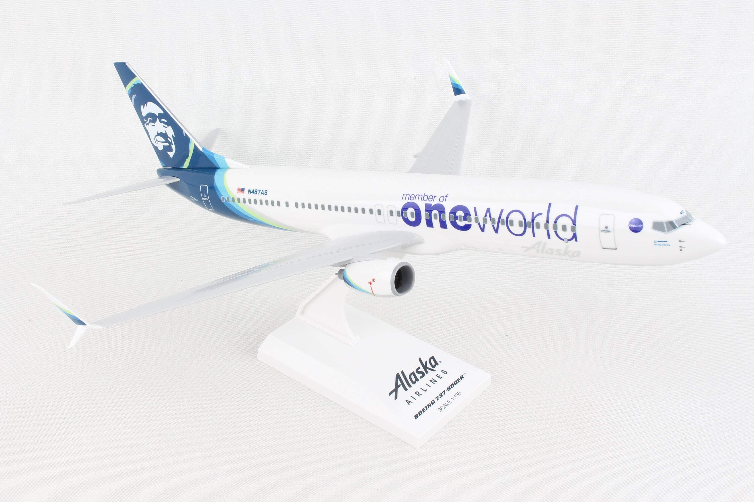 Skymarks SKR1081 Alaska 737-900 One World N487AS Skymarks with Stand 1 ...