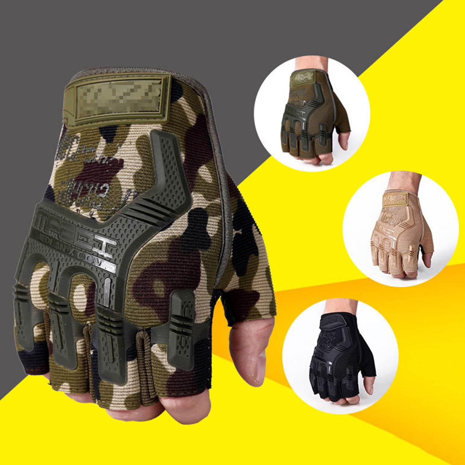 Skymirror 1 Pair Cycling Mittens Hard Shell Finger Protections Half ...