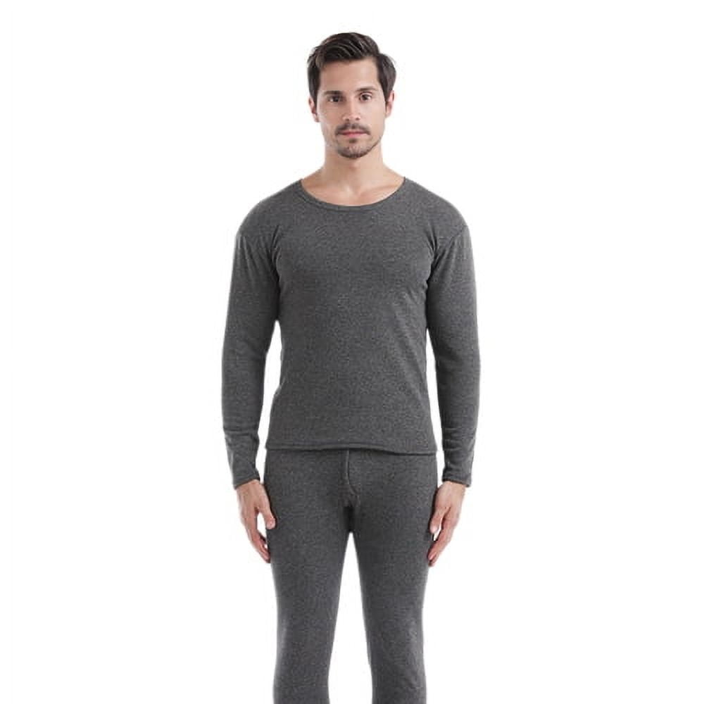 Skymirror 2 Pcs/Set Winter Men Thermal Underwear Set Round Neck Long ...