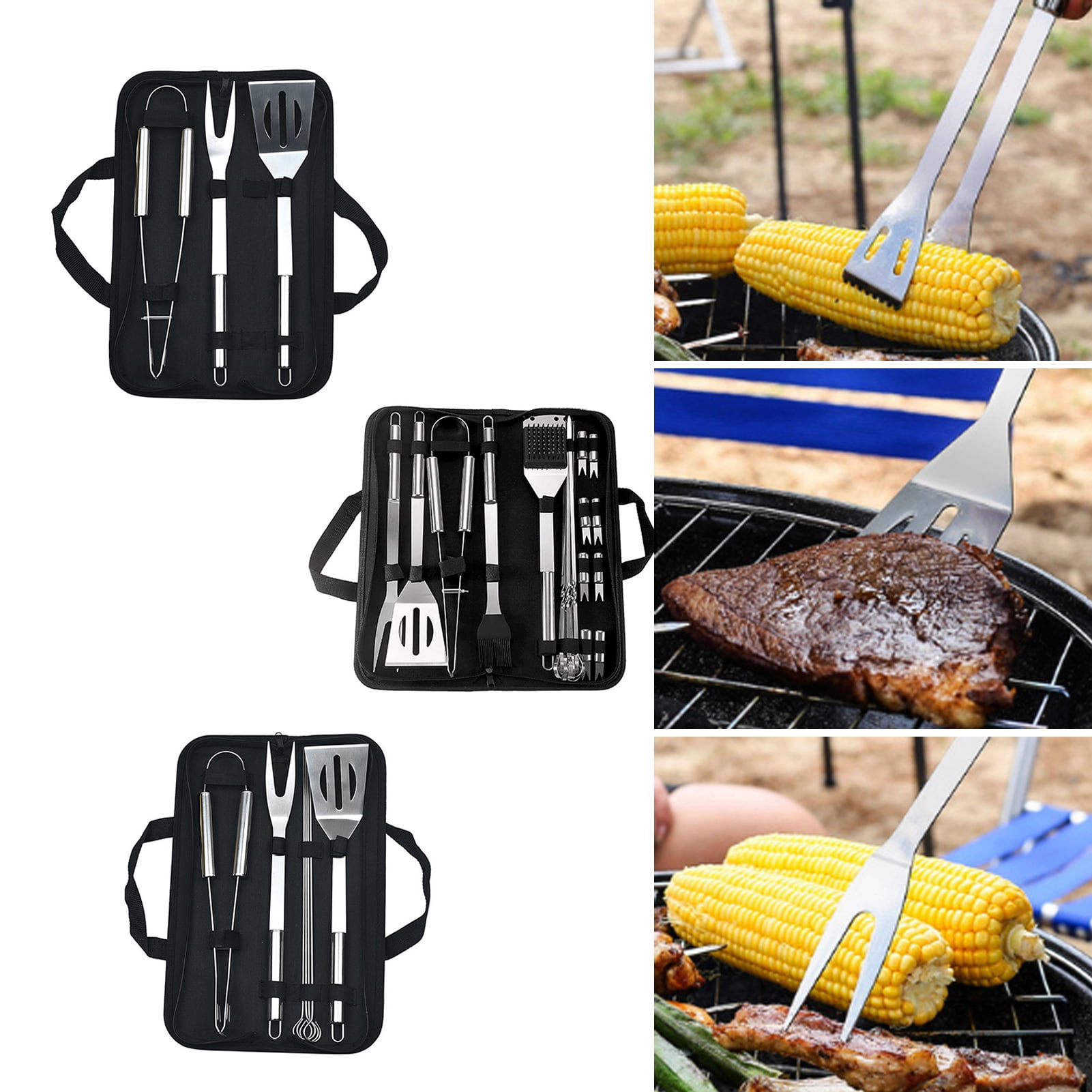 Skymirror 20Pcs Stainless Steel BBQ Tool Set Complete Grill Accessories ...