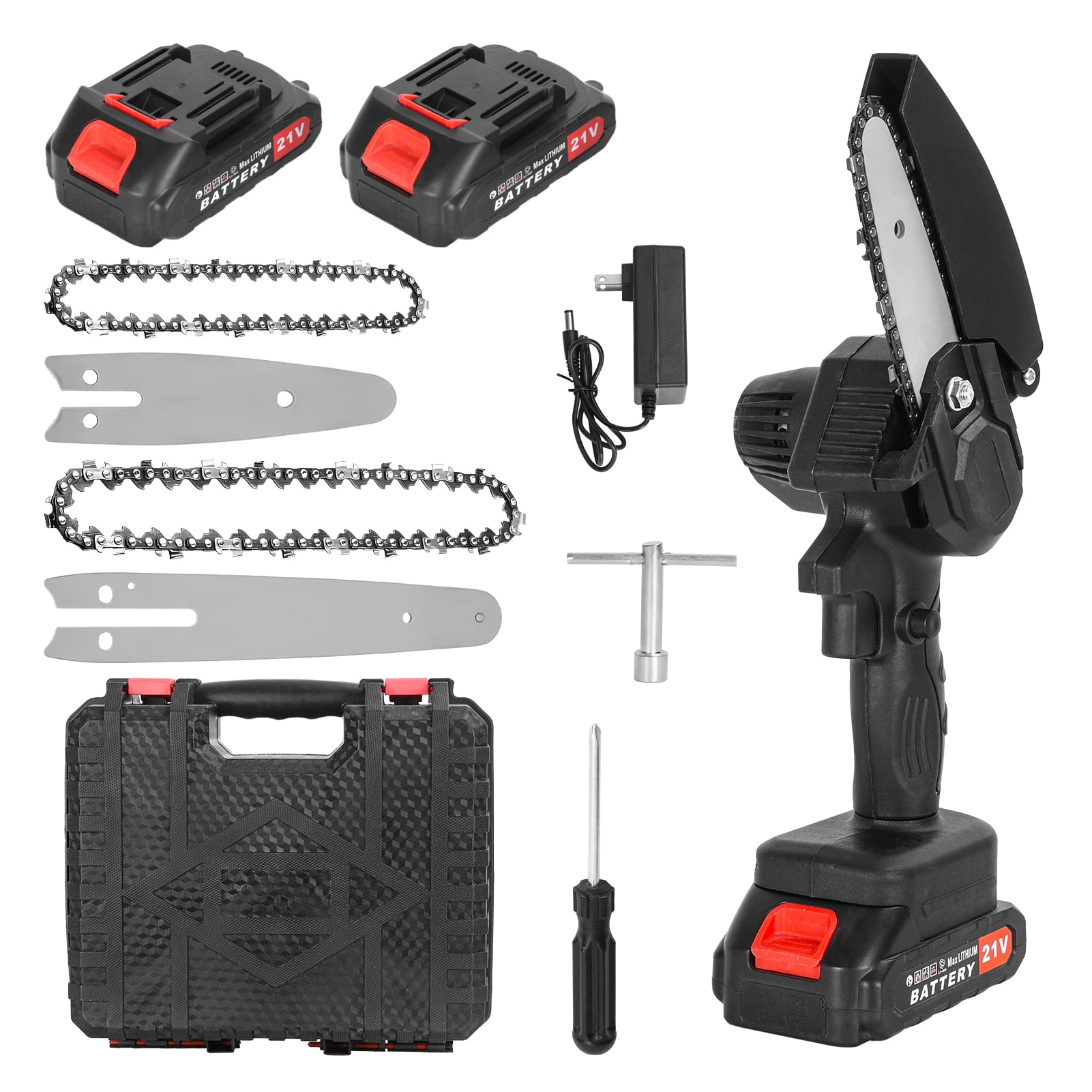 Skymirror 4/6 Inch Mini Chainsaw Cordless with 2 Battery, Mini Electric ...