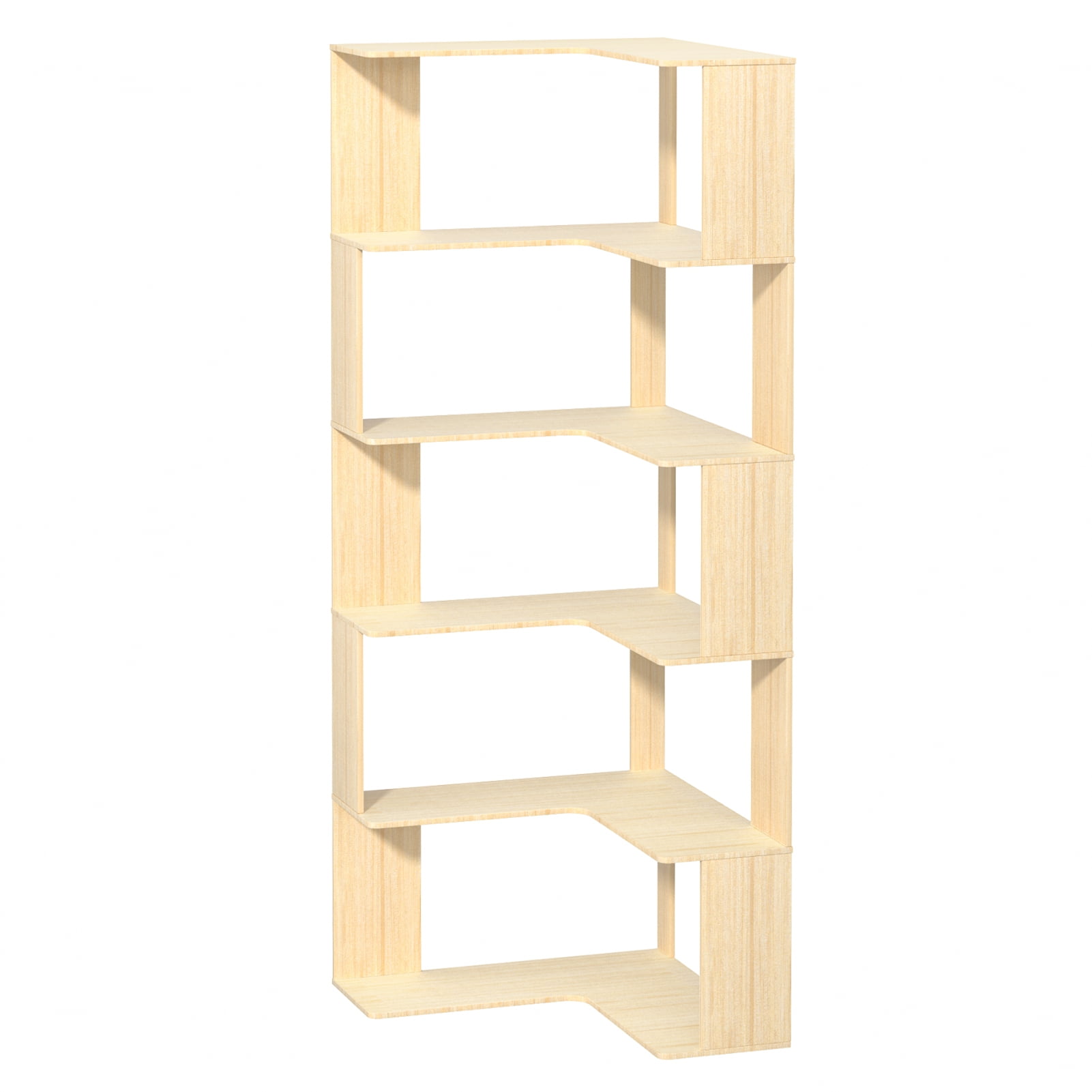 Skymirror 5 Tiers Corner Bookshelf, L Shaped Bookcase with Anti-Drop ...