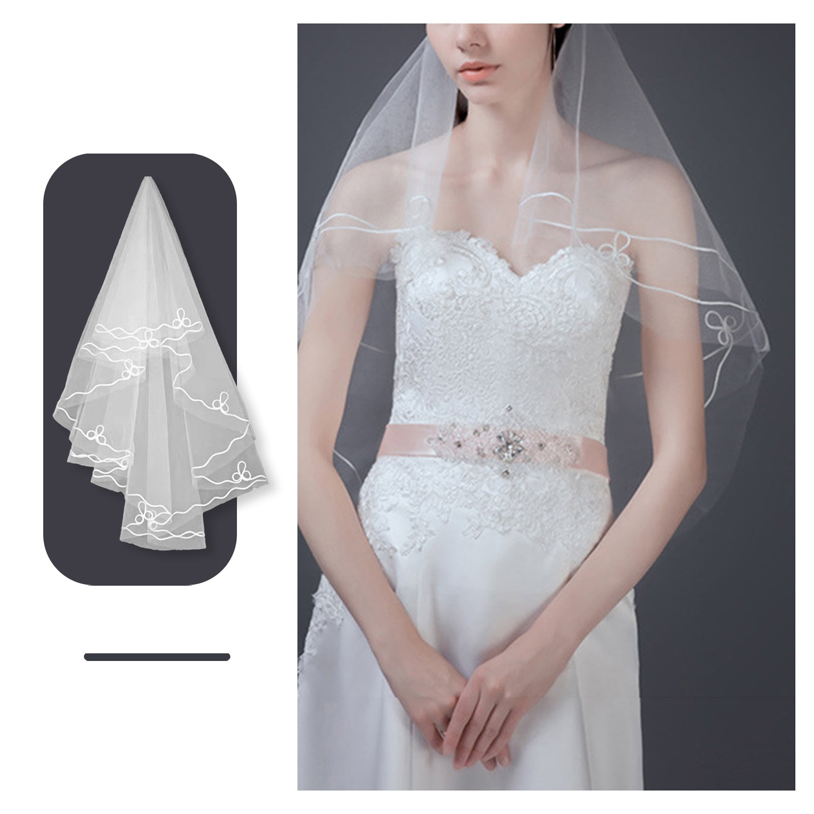 Skymirror Bride Wedding Veil Tulle Ultrathin See-through Mesh Single ...