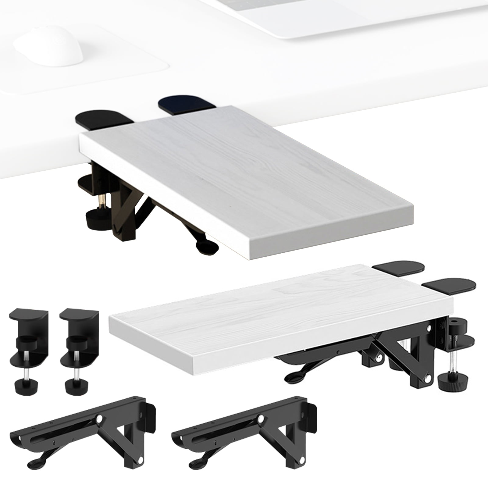 Skymirror Computer Desk Arm Rest Height Adjustable Punch-Free Foldable ...