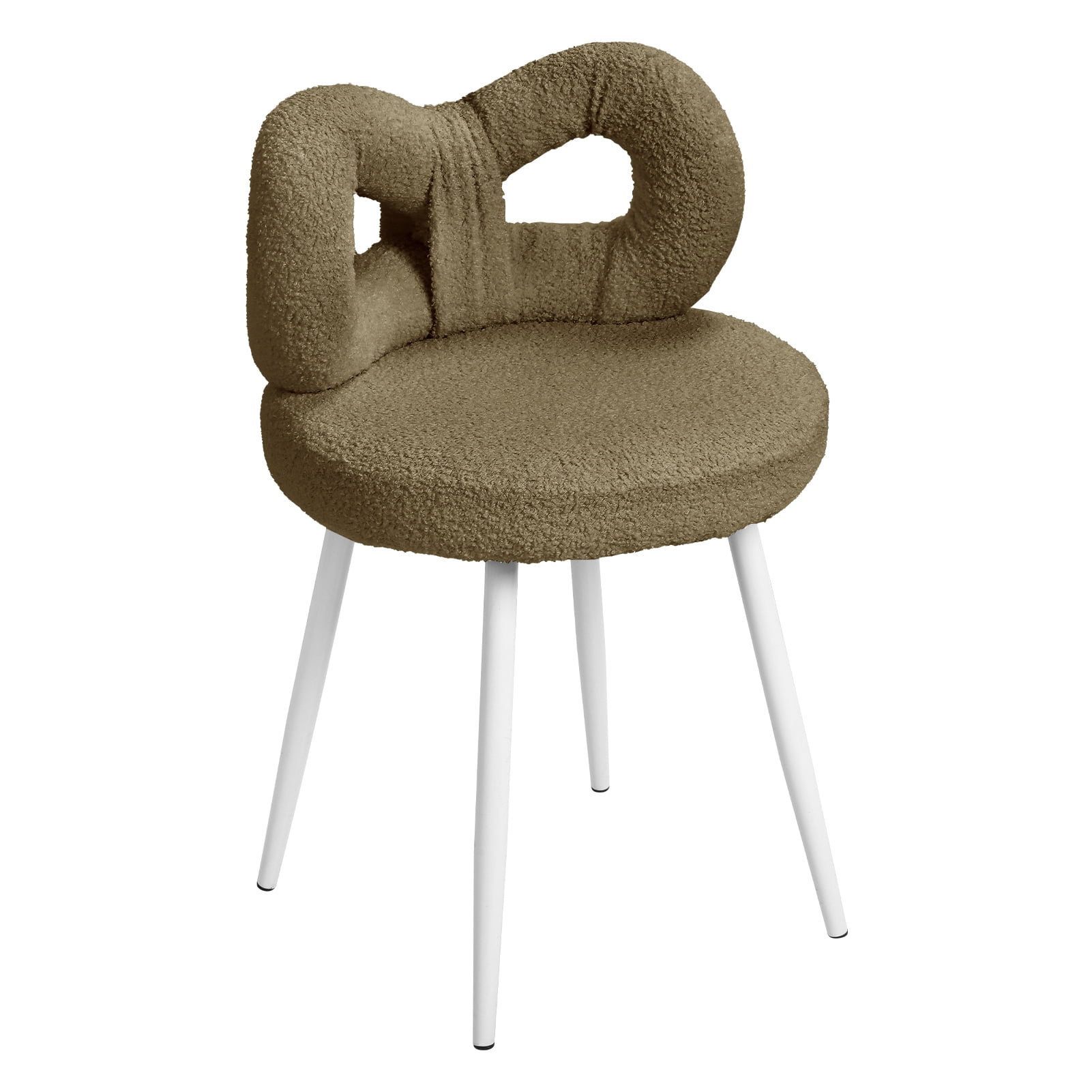 Skymirror Dressing Chair with Bow-knot Backrest, High Stability Armless ...