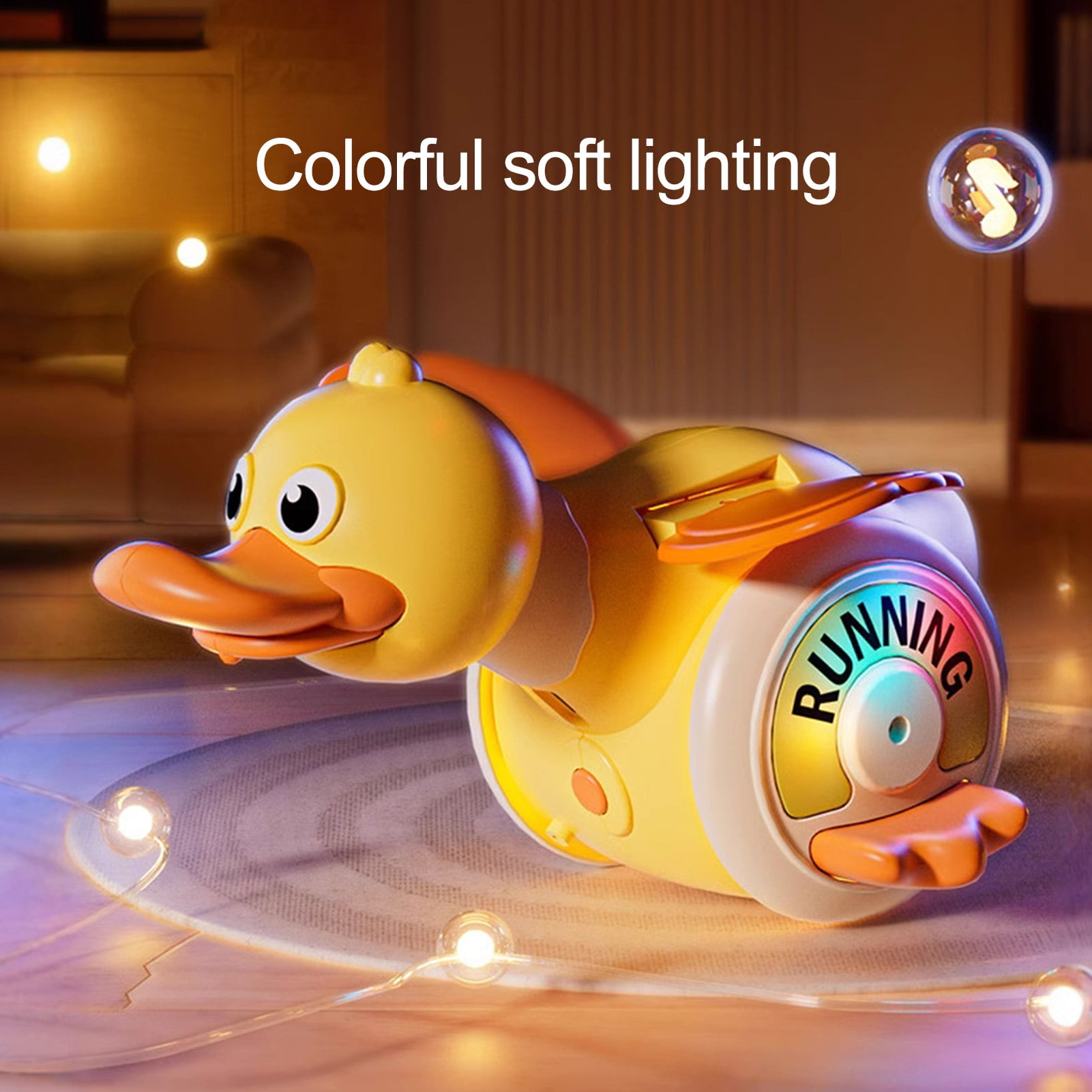 Skymirror Electric Duck Toy with Music Light 360 Degrees Rotating Swing ...