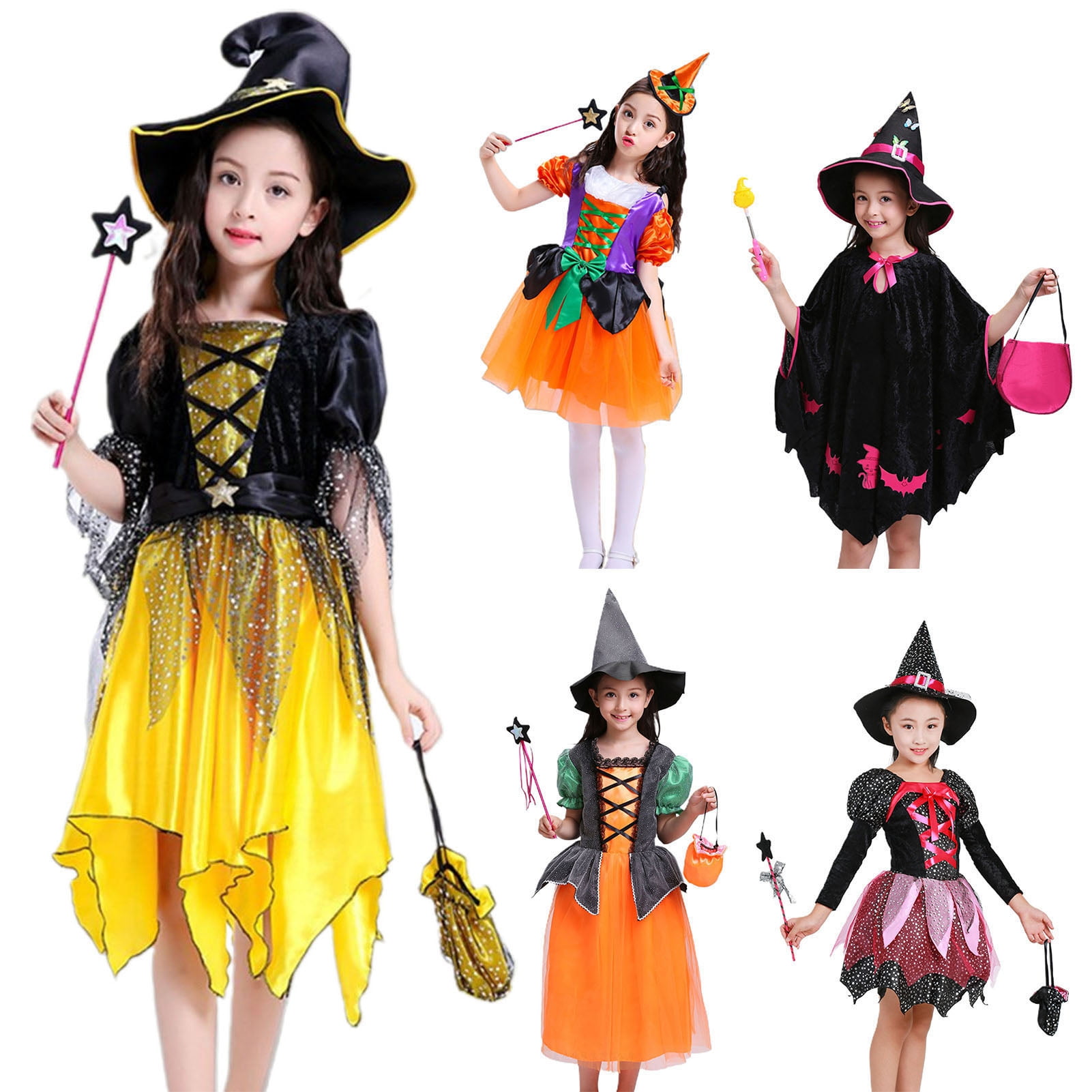 Skymirror Halloween Costumes Cosplay Kids Wizard Party Costume Cloak ...