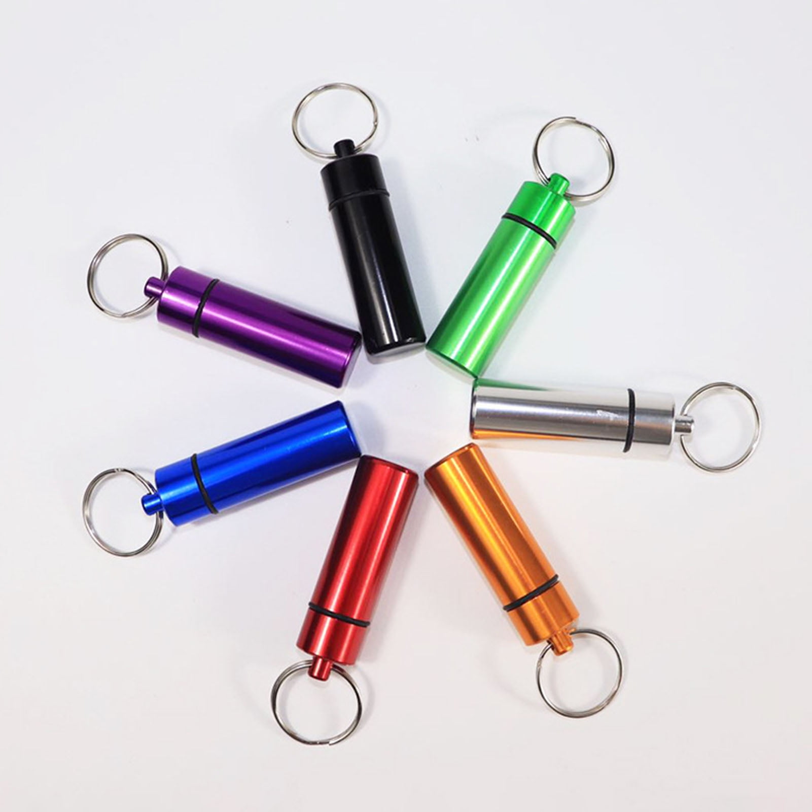 Skymirror Keychain Pendant Waterproof Aluminum Alloy Pill Bottle ...