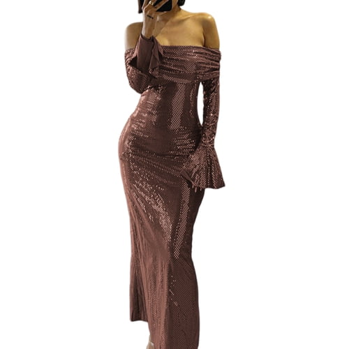 Skymirror Lady Evening Dress Bateau Neckline Off Shoulder Long Sleeves ...